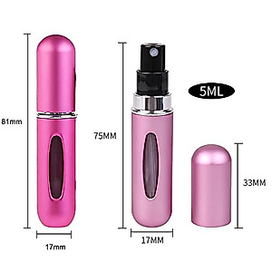TIGERMILLION Portable 5ml Atomizer Bottle, Mini refillable perfume Spray, Scent Pump Case, perfume atomizer Refillable Travel Pack of 4pcs