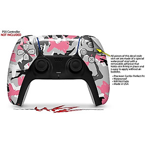 WraptorSkinz Skin Wrap compatible with Sony PS5 DualSense Controller Sexy Girl Silhouette Camo Pink (CONTROLLER NOT INCLUDED)