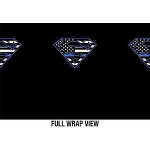 Superman OFFICIAL Superman Thin Blue Line Flag Shield Logo Pattern 18 oz Insulated Water Bottle, Leak Resistant, Vacuum Insulated Stainless Steel with 2-in-1 Loop Cap