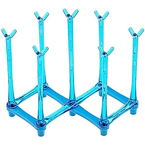 DD-life 3 Pcs Drying Holder Retractable Cup Drying Rack Drinking Glass Holder Stand Plastic Bag Dryer and Mug Tree Cup Stand Tray Holder (1Blue，1Green，1Purple