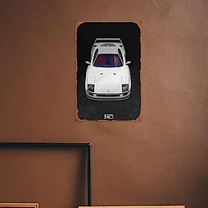 Ferrari F40 Sports posters Retro Metal tin Sign Halloween Tin Sign,Cave,Bar,Club, Home Wall Art Metal Tin Sign 8x12 inches