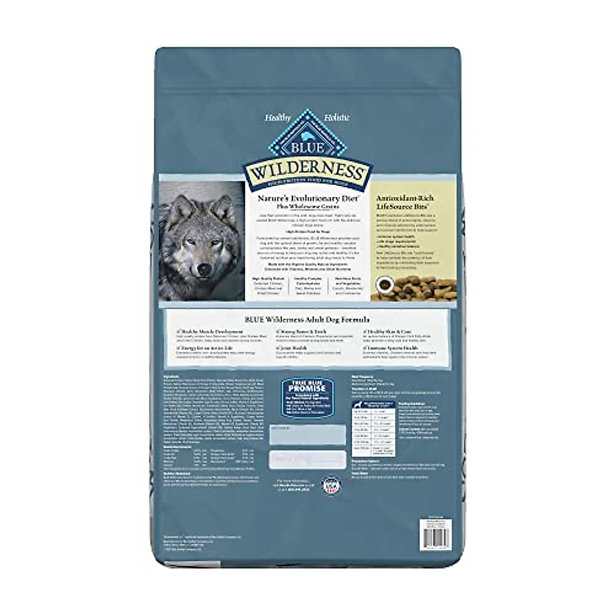 Blue Buffalo Wilderness High Protein Natural Adult Dry Dog Food Plus Wholesome Grains, Chicken 24-lb