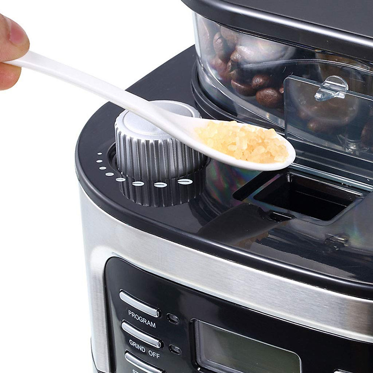 ROLTIN Coffee Machine Coffee Maker 15-Cup Coffee Makers with Timer Mode And Auto-Off Function Grind Coffee Machine with Removable Filter Basket Stainless Steel Black