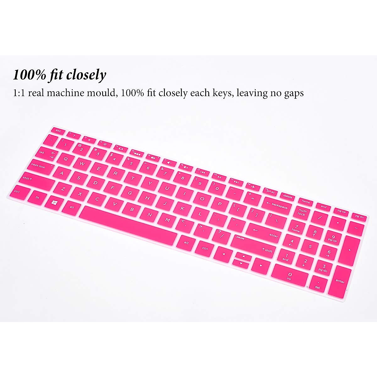 Keyboard Cover for 15.6" HP Laptop 15-DW/DY/CB/CC/CD/BW/BS/EF 15M-BQ/BP/CP 15-dy2703dx/dy2702dx/y5073dx/dy5033dx/dy2173nr/dw0083wm,HP 17.3" Laptop/HP Envy 17t 17M Touch/HP Pavilion 17 Skin-Hot Pink