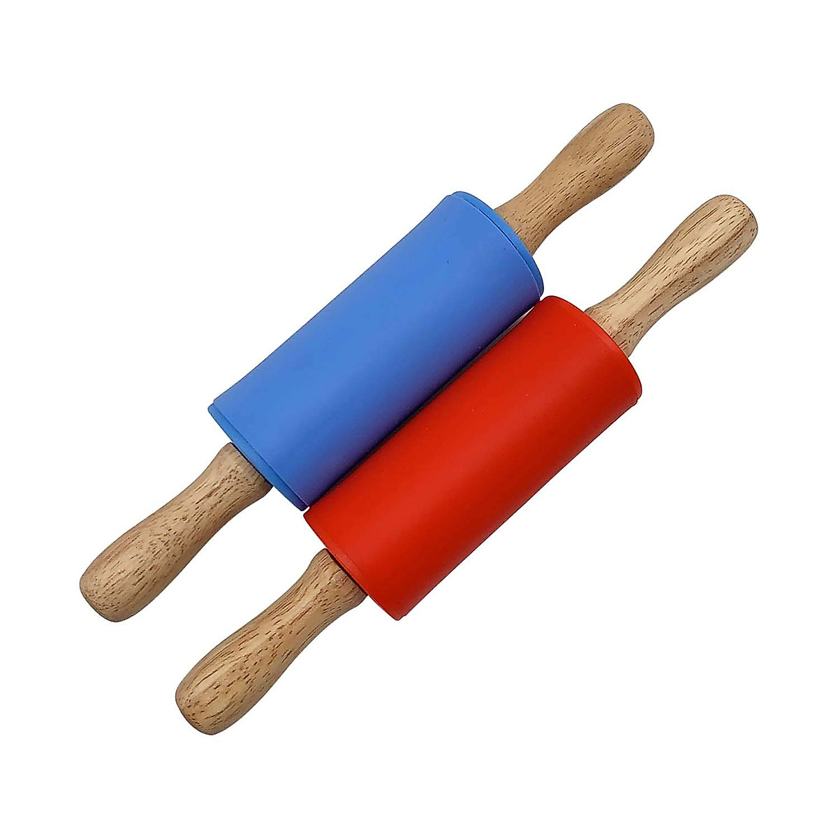 Small Rolling Pin for Kids Child, Wooden Handle Rolling Pin Non-Stick Silicone Rolling Pin, Rodillo de Cocina Rodillos Para Reposteria Fondant, Rodillos Para Masa.