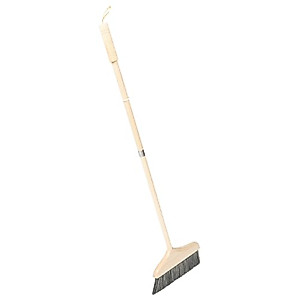 Outanaya Wooden Long Handle Broom Carpet Broom Patio Broom Telescoping Broom Fine Bristle Broom Outdoor Broom Hair Removal Broom Garbage Sweeping Broom Dust Brush Soft Broom Rv Bristle Hair