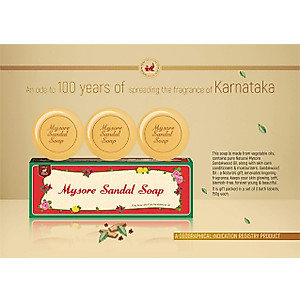 Mysore Sandal Soap, 150g (Pack of 3)