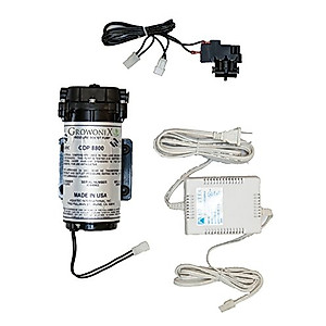 GROWONIX BP-1530-1/4" Booster Pump, Up To 720GPD Gallons Per Day @ 1:1 Ratio, RO Pump for the EX200, GX150, GX200, EX400 Reverse Osmosis Systems, 80 PSI, High Pressure Cutoff, Adjustable