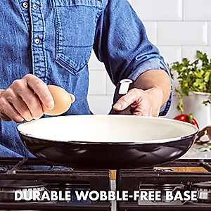 GreenPan Rio Healthy Ceramic Nonstick 12" Frying Pan Skillet, PFAS-Free, Dishwasher Safe, Black