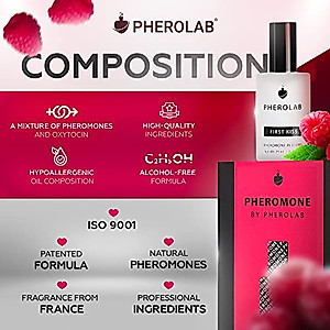 PHEROLAB First Kiss Pheromones Perfume for Women [Oxytocin] Pheromones Infused Oil Cologne - Womens Spray Perfume to Attract Men