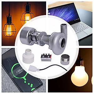 Micro Hydroelectric Generator, 110V 500W High Power Portable Micro Hydro Power Station Water Turbine Generator 0.5Gal/s Water Flow With Monitoring For Outdoor (Silver)