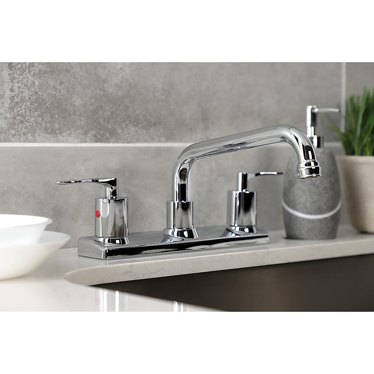 Kingston Brass FB2131SVL Serena 8" Centerset Kitchen Faucet, Polished Chrome