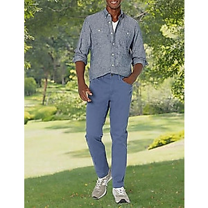Amazon Essentials Men's Chino, Slim-Fit pants with 5-Pockets, Comfort Stretch, 35W x 30L, Denim (Previously GoodThreads)
