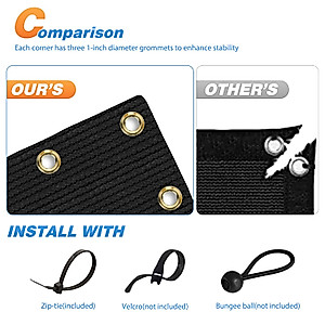 TANG 3' x 25' Black Balcony Privacy Screen Fence 200GSM Heavy Duty Windscreen for Apartment Porch Deck Outdoor Patio Backyard Patio Balcony UV-Proof