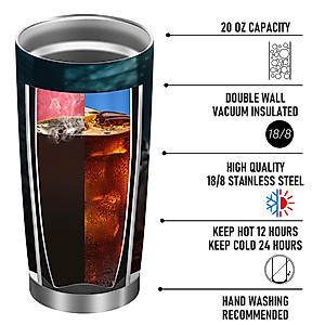 Equoza Wolf Tumbler for Men, Gifts for Wolf Lovers 20oz Insulated Tumble Stainless Steel Vacuum Travel Coffee Mugs with Lid Birthday Tumbler Gifts for Men（Pack of 1）