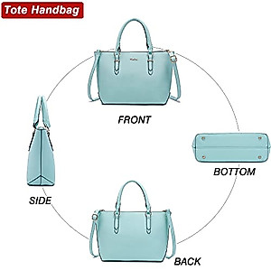 YZAOLL Large Totes Purses for Women Crossbody Satchel Bags Artificial Leather Women's Top-Handle Handbags,IceBlue