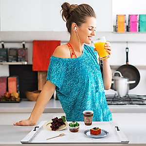 Chunful Stove Top Cover Board 30 x 22 Inch Wood Stove Top Cover Rustic Noodle Board Stove Cover with Handles for Electric Stove Gas Burners Kitchen Counter(White)