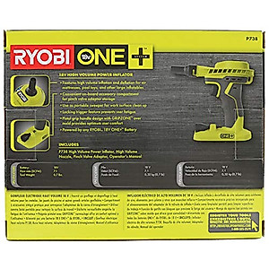 Ryobi P738 18V One+ Lithium Ion 18V One+ High Volume Power Inflator / Battery Powered Deflator for Mattresses and Recreational Inflatables (Renewed)