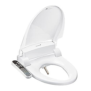SmartBidet SB-2000 Bidet Seat for Elongated Toilets - Electronic Heated Toilet Seat with Warm Air Dryer and Temperature Controlled Wash Functions (White)