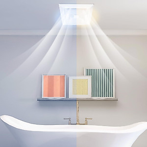 Baquler Exhaust Bathroom Fan Cover Bathroom Ceiling Fan Grille with Springs Plastic Replacement Vent Fan Fits Models 663 670 671 675 688 689 Ventilation Fan Plastic Cover White(2 Pcs,11 x 11'')