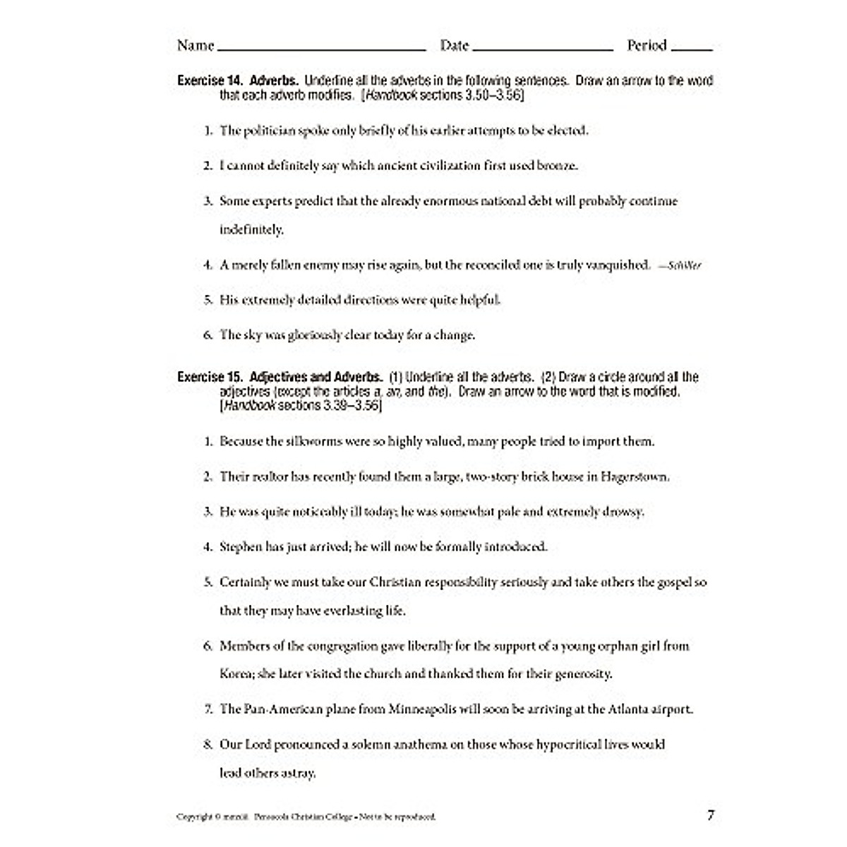 Workbook VI for Handbook of Grammar and Composition - Abeka 12th Grade 12 Highschool English Grammar and Writing Student Work Text