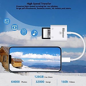 [Apple MFi Certified] Lightning to SD Card Camera Reader for iPhone/iPad 2in1 SD/TF Memory Card Reader Adapter Trail Game Camera Viewer for iPhone 14 Pro Max/13/12/XS/XR/iPad Pro Mini - APP in Need