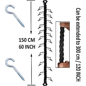 Storage Chain Cap Organizer hat Rack System Caps Holder Baseball Cap Organizer with 20 Stainless Steel Clips Hanging & Hardware, Wall Mounted or Ceiling Mounted/Closet Organizer Toy Chain Toy Storage