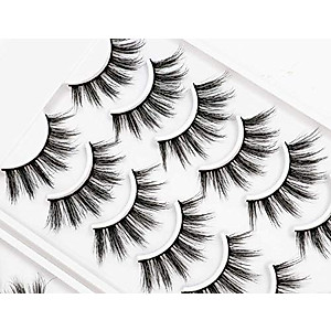 PURELEOR 3D Faux Mink Eyelashes Manga Eyelash 10 Pairs Natural & Dramatic False Lashes Volume Eye Lash Packs