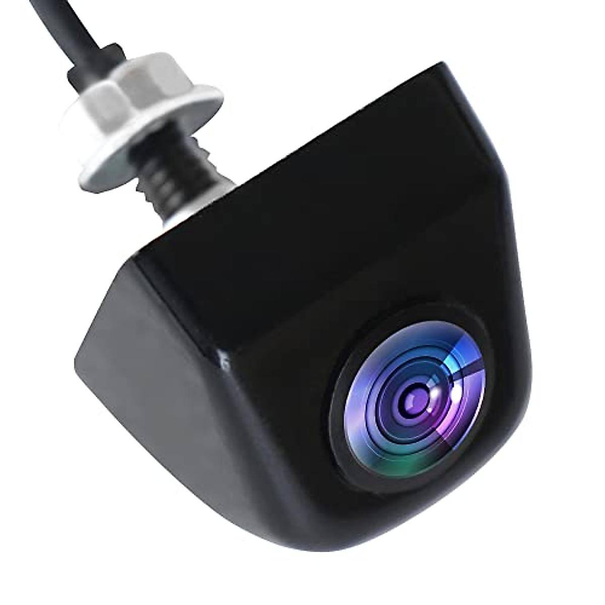 Front Backup Camera HD 720P Waterproof IP68 Super Night Vision Metal Shell 170 Degrees Wide View Angle Side Rear View Reverse Camera for Cars Pickup Trucks SUVs RVs Vans 12V (Black)