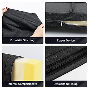 Detiblue Bench Cushion - Outdoor Patio Porch Swing Cushion, Indoor Bay Window Seat Furniture Cushion, Non-Slip, Waterproof, 48x18x4, Cationic Black