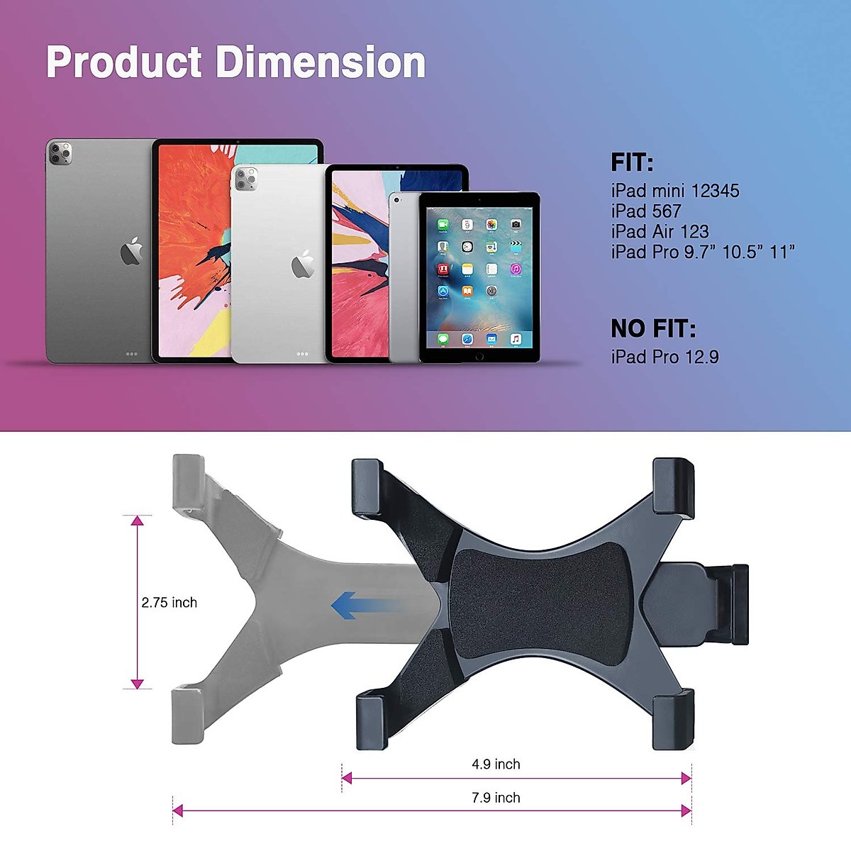 Controller and Headphone Holder Stand for PS5 PS4 Xbox One Switch Pro Gamepad Controller, iPad Tripod Mount Adapter for iPad, iPad Air, iPad Mini, Kindle Fire, Samsung Galaxy Tab, Microsoft Surface