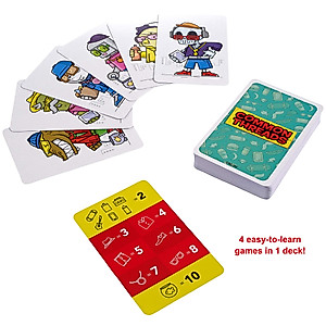 Mattel Games Common Threads 4-in-1 Family Card Game, Matching Game for 7 Year Olds and Up, Multi (GMK70)