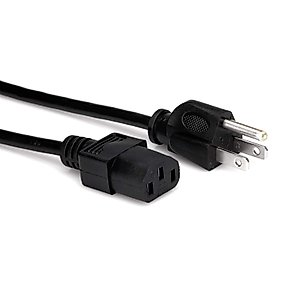 Hosa PWC-140.5 Power Cord, IEC C13 to NEMA 5-15P, 6 in