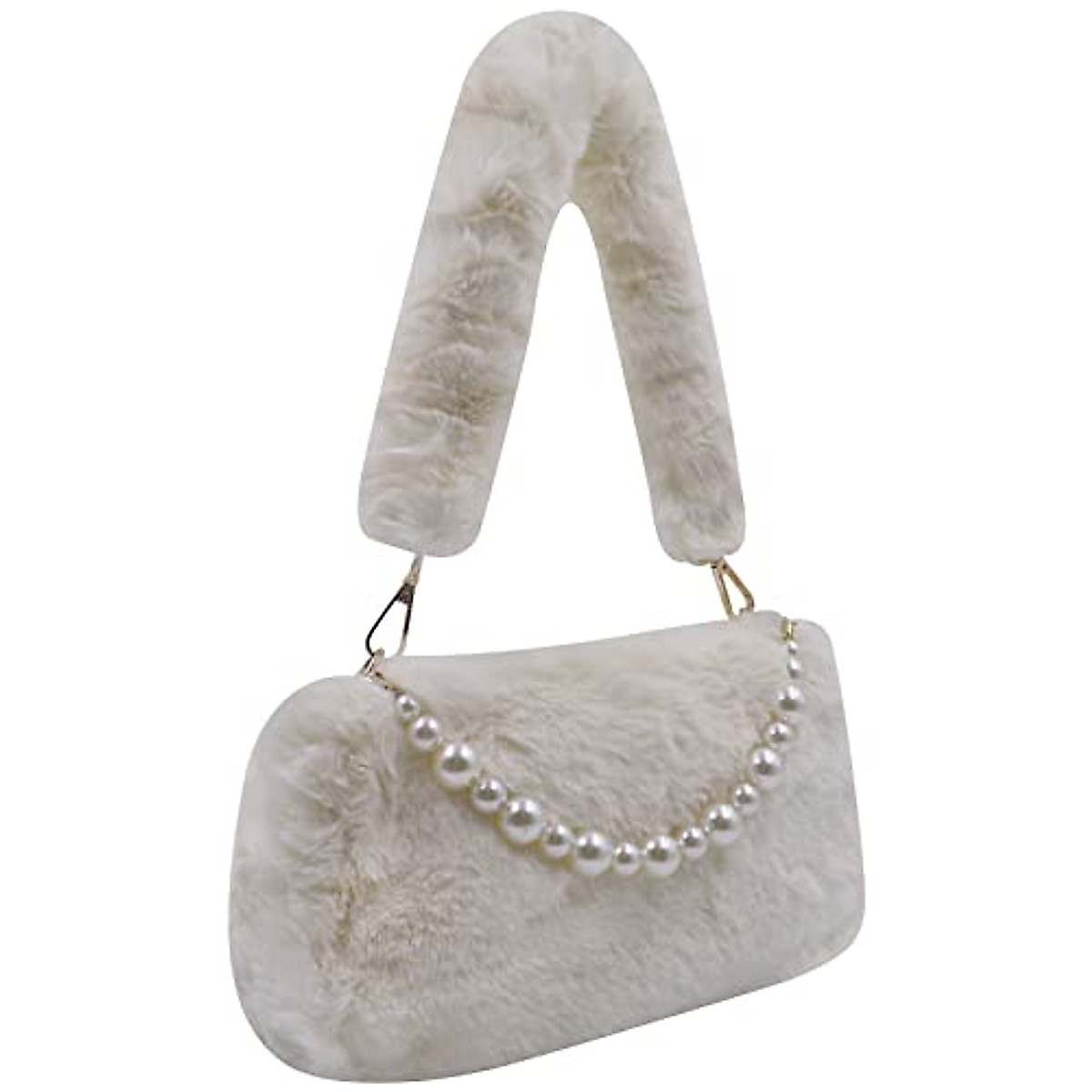 BOLLEY JOSS Fluffy Underarm Bag Elegant Fuzzy Tote Purse Plush Furry Shoulder Bag for Girls Women Autumn Winter