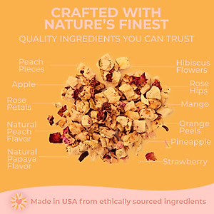 Katy’s Peach Bellini Loose Leaf Tea | Fruity & Refreshing White Herbal Tea | Caffeine-Free Peach Tea | 30+ Cups | Hot or Iced | Apple, Peach & Mango | Premium Quality | Woman-Owned | 2.75oz Pouch