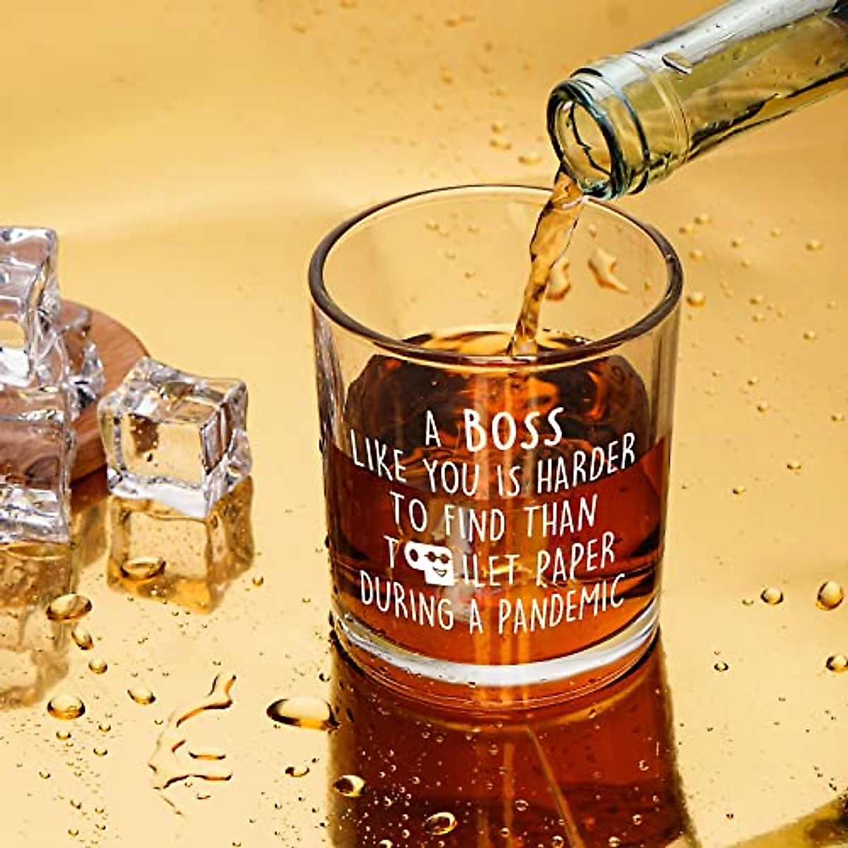 Futtumy Bosses Day Gift for Men, A Boss Like You Is Harder to Find Whiskey Glass, Funny Boss Gift Going Away Gift Farewell Gift Office Gift for Men Best Boss Manger Leader, Boss Rock Glass 10 oz