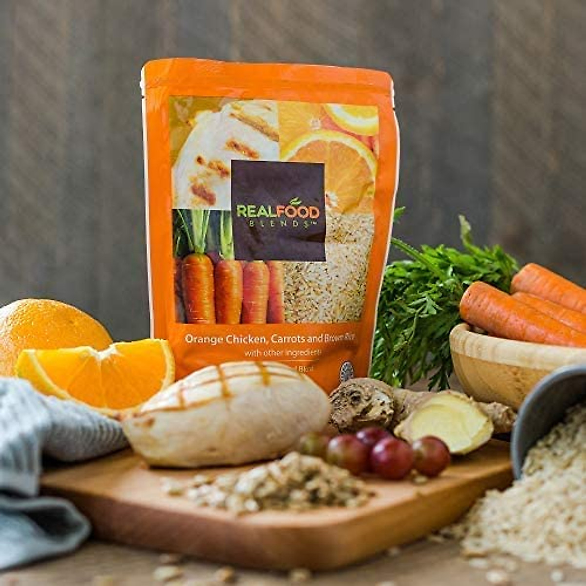 Tube feeding formula Orange Chicken, Carrots & Brown Rice Pureed Blended Meal for Feeding Tubes,9.4 oz Pouch (Pack of 12 Pouches)