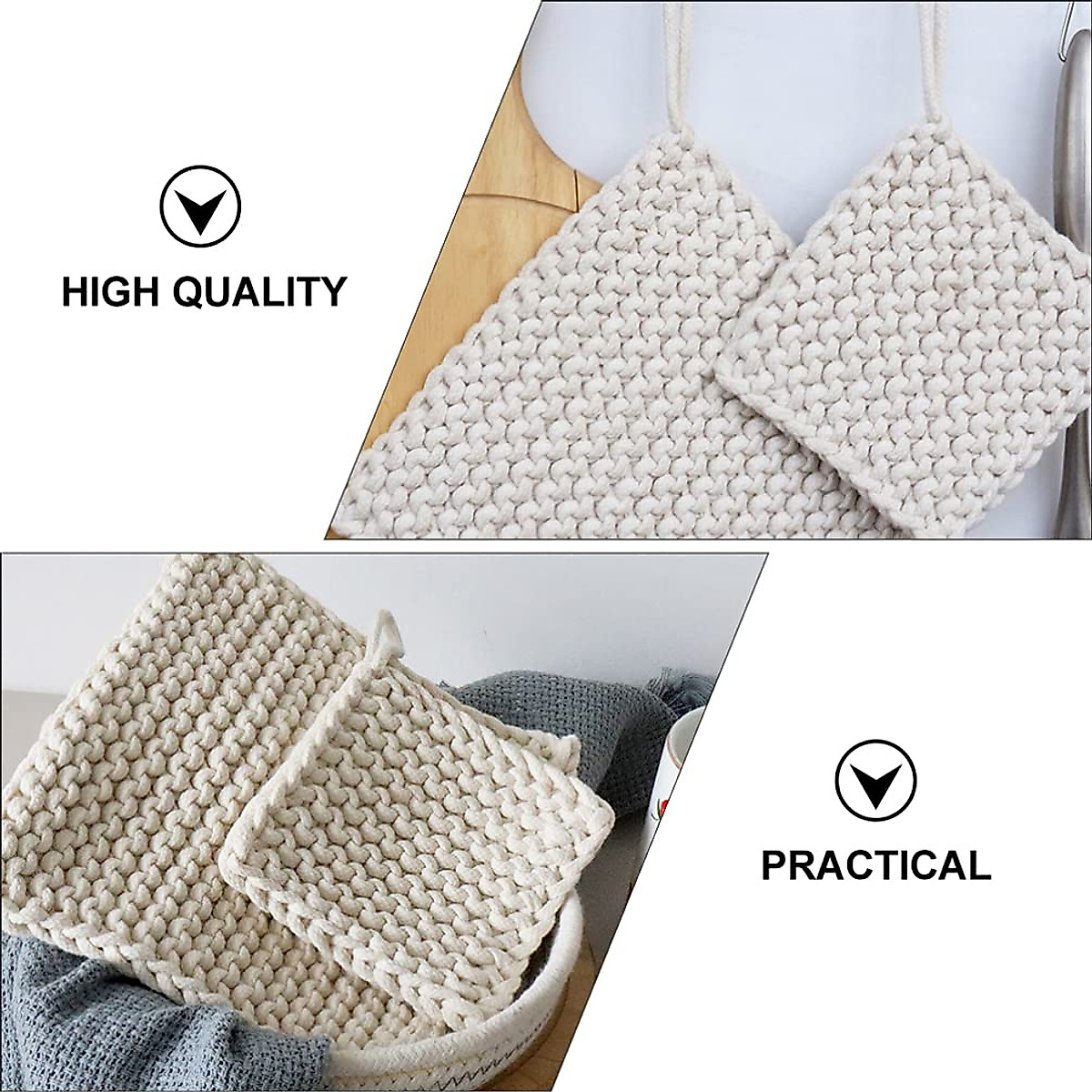 OSALADI Japanese Pot Holders Crochet Woven Hot Dishes Pans Mat Weave Cotton Trivets for Hot Dishes Hot Pot Holders （ 19CM ）