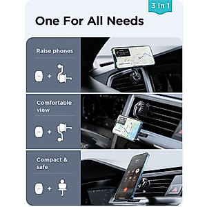LISEN Magnetic Phone Holder for Car Cell Phone Magnet for Car Magnetic Car Mount 6 Strong Magnets Universal Vent Phone Mount for Car Compatible with All 4”-13” Tablets & Smartphones