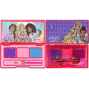 Barbie - Townley Girl Backpack Cosmetic Makeup Gift Bag Set 12 Pcs includes Lip Gloss, Nail Polish & Hair Accessories for Kids Teen Tween Girls, Ages 3+ perfect for Parties, Sleepovers and Makeovers