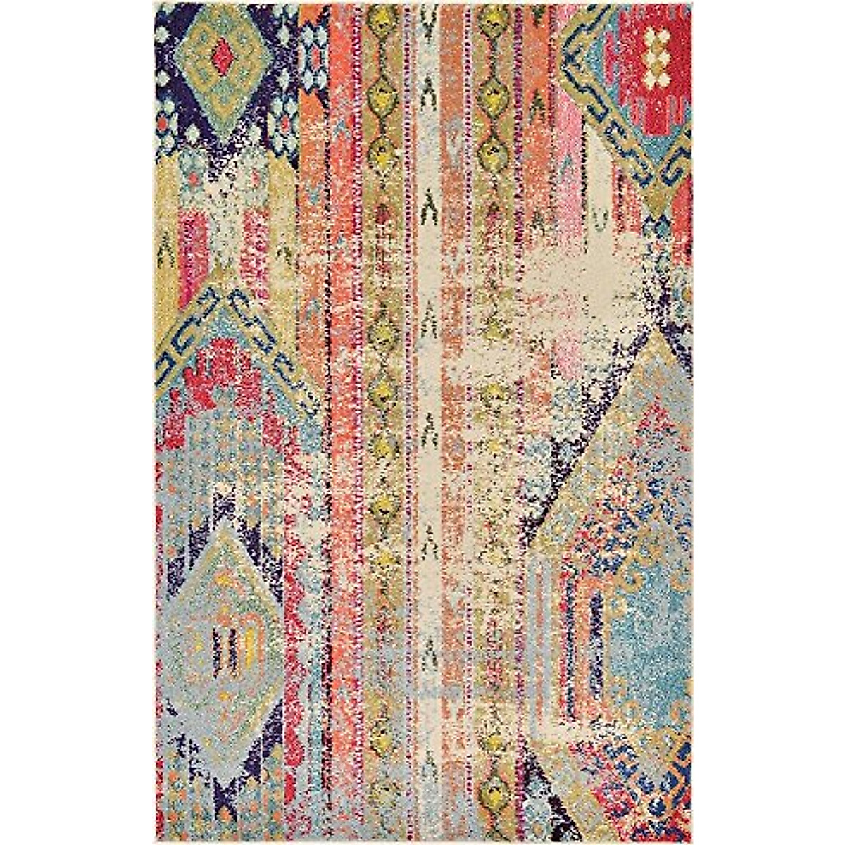 Unique Loom Sedona Collection Distressed, Southwestern, Vintage, Modern, Over-Dyed, Abstract Area Rug (5' 0 x 8' 0 Rectangular, Multi/Beige)