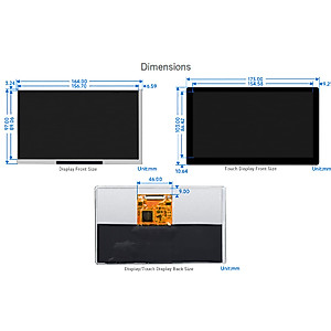 waveshare for Raspberry Pi/Jetson Nano/Windows/PC, 7inch QLED Touch Screen 1024x600 Capacitive LCD Display Integrated Thin and Light, Support Windows/Linux/Android