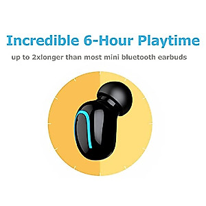 MALIHOO Mini Bluetooth Earbud Small Wireless Invisible Headphone，Single Earphone with 6 Hour Playtime for iPhone and Android Smart Phones PC TV Audiobook
