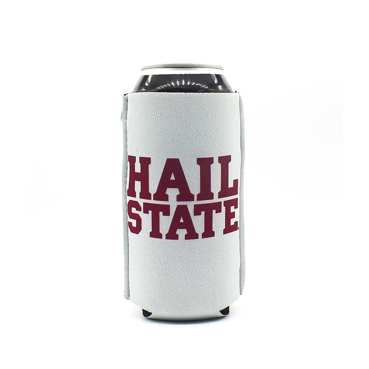 ZipSip NONMAGNET- MSU Adjustable All-In-One Coozie with Zippers for Cans, Bottles, Slim Cans, Pint Glasses, Party Cups – Can Cooler - Insolated Neoprene Sleeve - MSU Bulldogs Light Gray, Large