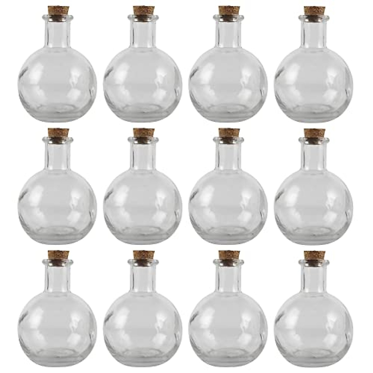 Ashland 12 Pack: Round Glass Bottle with Cork