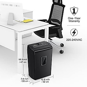 bonsaii 10-Sheet Paper Shredder, Credit Card Cross-Cut Shredders for Home Office Use, 5.5 Gallons Large Wastebasket with Transparent Window, Black (C209-D)