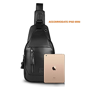 Leather Sling Bag Purse Chest Shoulder Backpack,Crossbody Bags for Men Outdoors