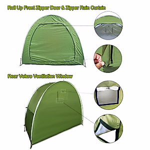 HuaKastro Outdoor Bike Cover Bicycle Tent for 2 Bikes, Waterproof Oxford Storage Tent, Foldable Bike Shelter for Camping