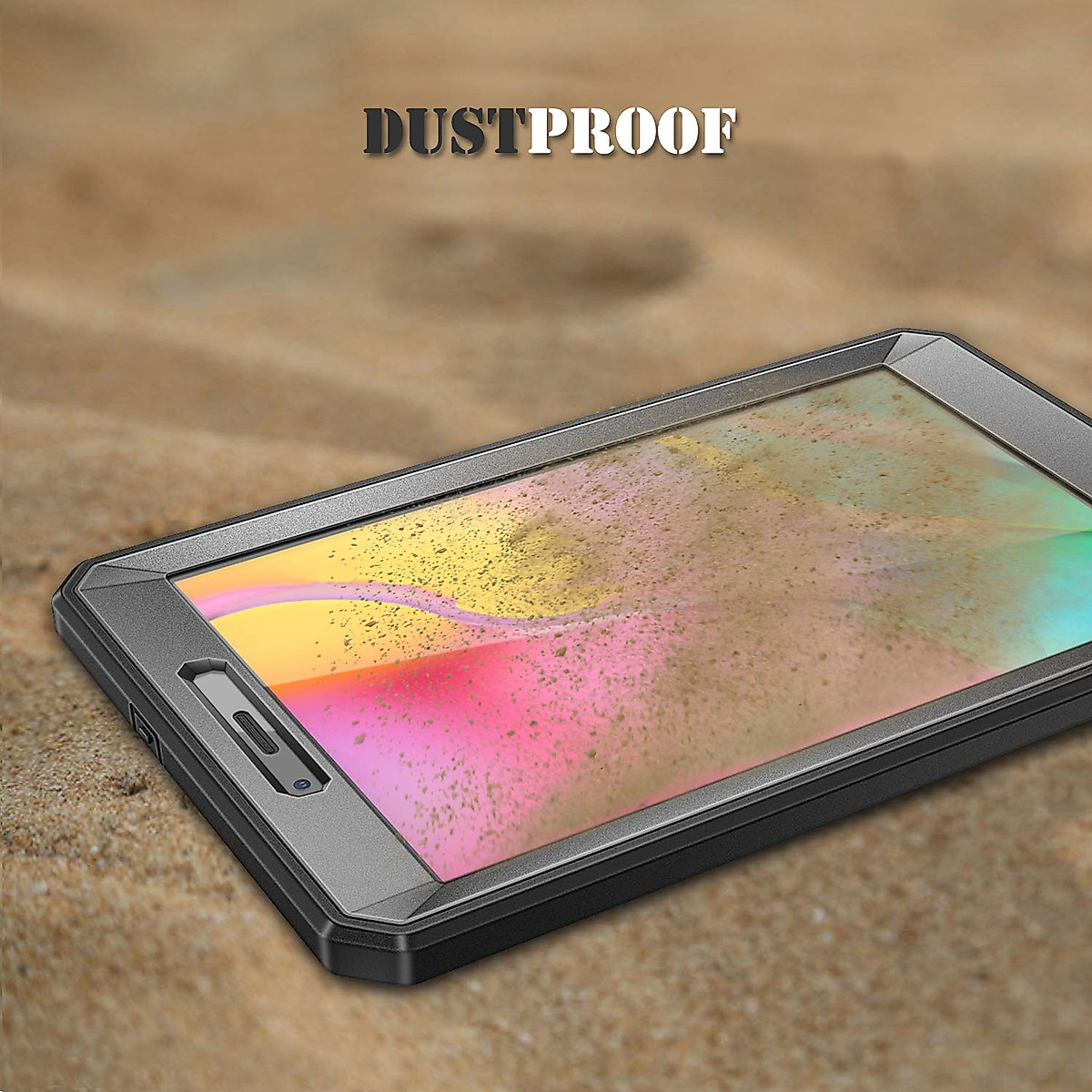 Fintie Shockproof Case for Samsung Galaxy Tab A 8.0 2019 Without S Pen Model (SM-T290 Wi-Fi, SM-T295 LTE), Tuatara Rugged Unibody Hybrid Bumper Cover w/Built-in Screen Protector, Black