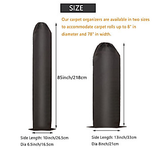 Primst 4PCS Carpet Waterproof Storage Bag, Oxford Cloth Drawstring Rug Bags, Fits 78" Wide Rugs, Ideal for Moving, Storing and Transporting Carpets (10" x 85")